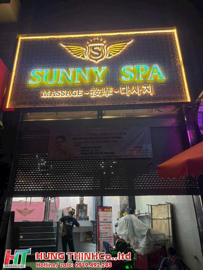 Bảng Hiệu Sunny Spa Chữ Nổi Sang Trọng | QC Hưng Thịnh